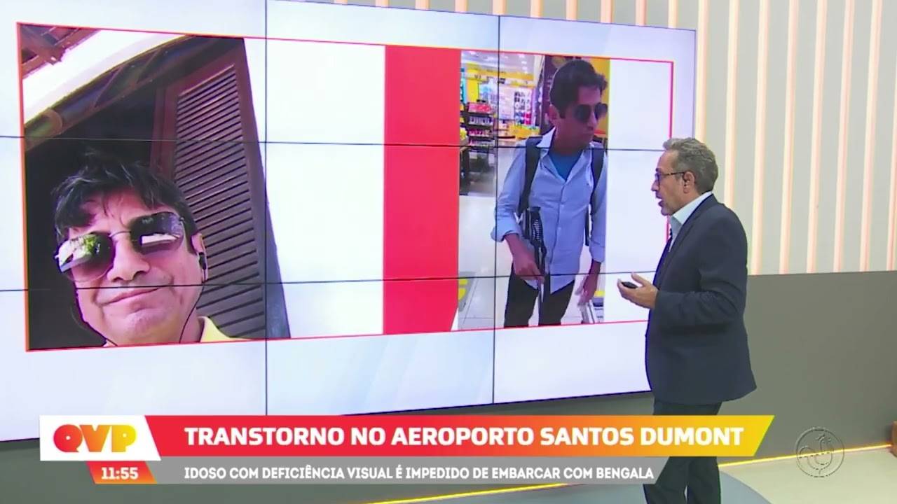 Idoso com deficiência visual é impedido de embarcar com bengala em ...