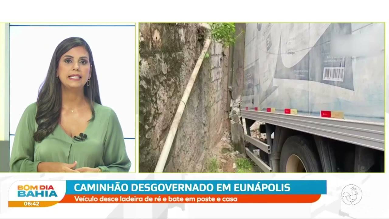 Caminhão desgovernado em Eunápolis desce ladeira de ré e atinge poste e casa | Aratu On ...